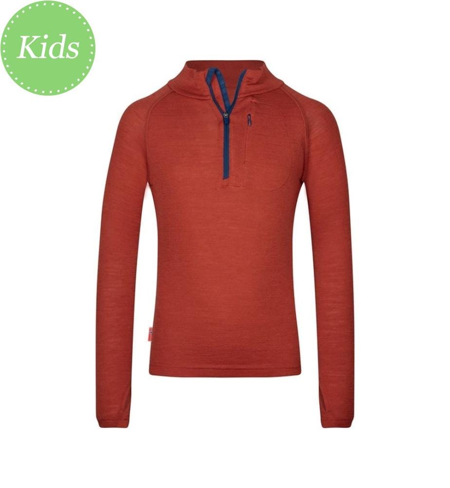Trollkids Lofoten Half Zip - Red Clay and Mystic… | DeinDeal