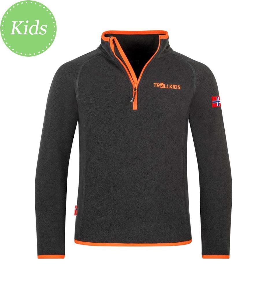 Trollkids Half zip fleece pullover - black/flame… | DeinDeal