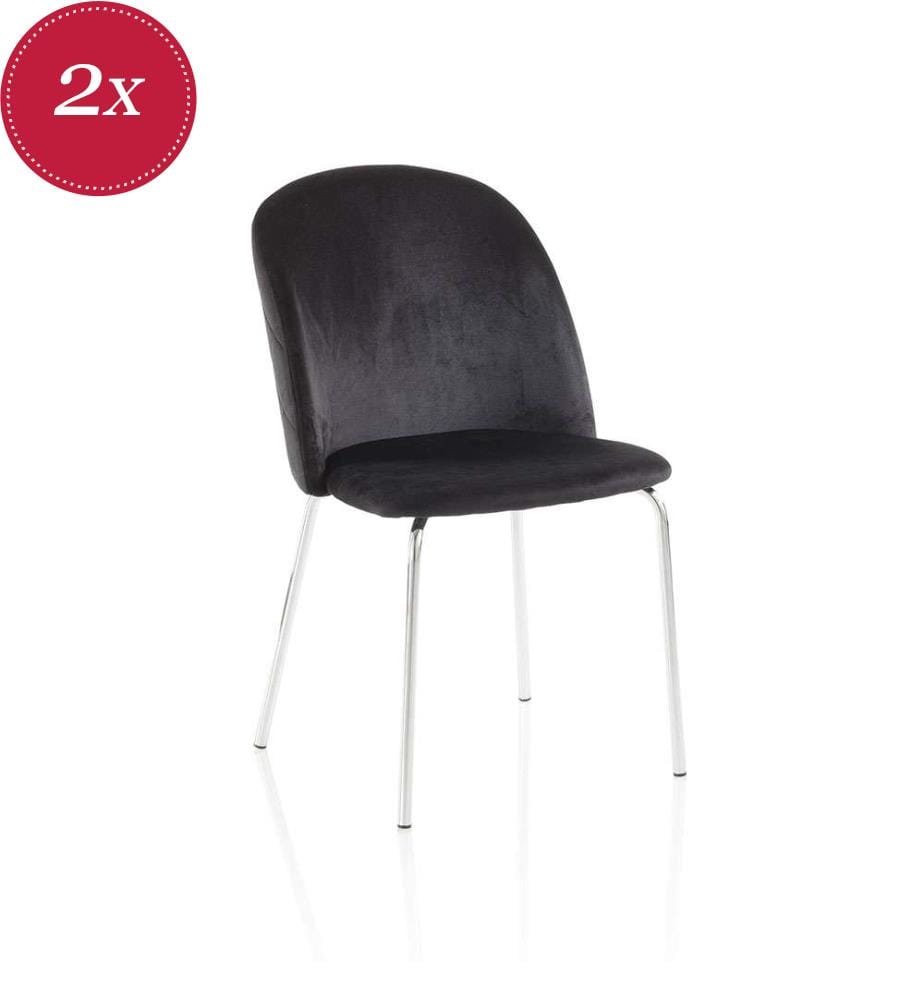TFT Set of 2 Joy Chairs 45 x 47 x 85 cm - Black | DeinDeal