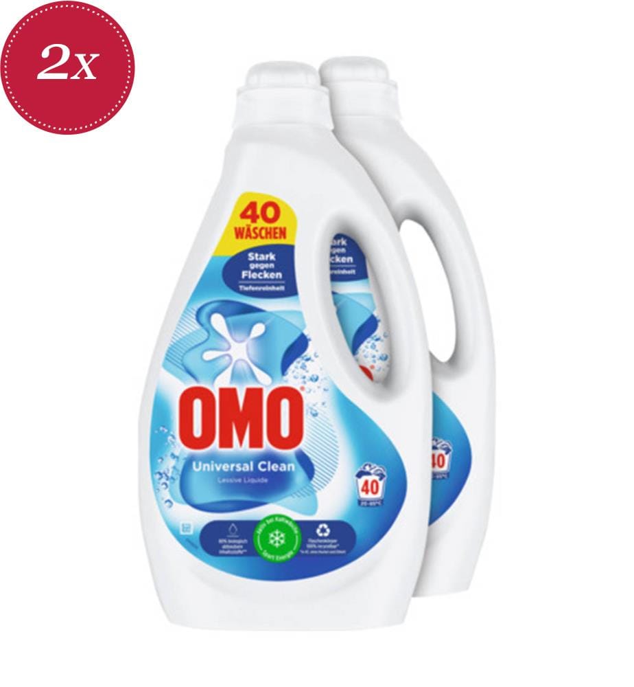 Omo 2x Liquid detergents Universal Clean 110WL -… | DeinDeal