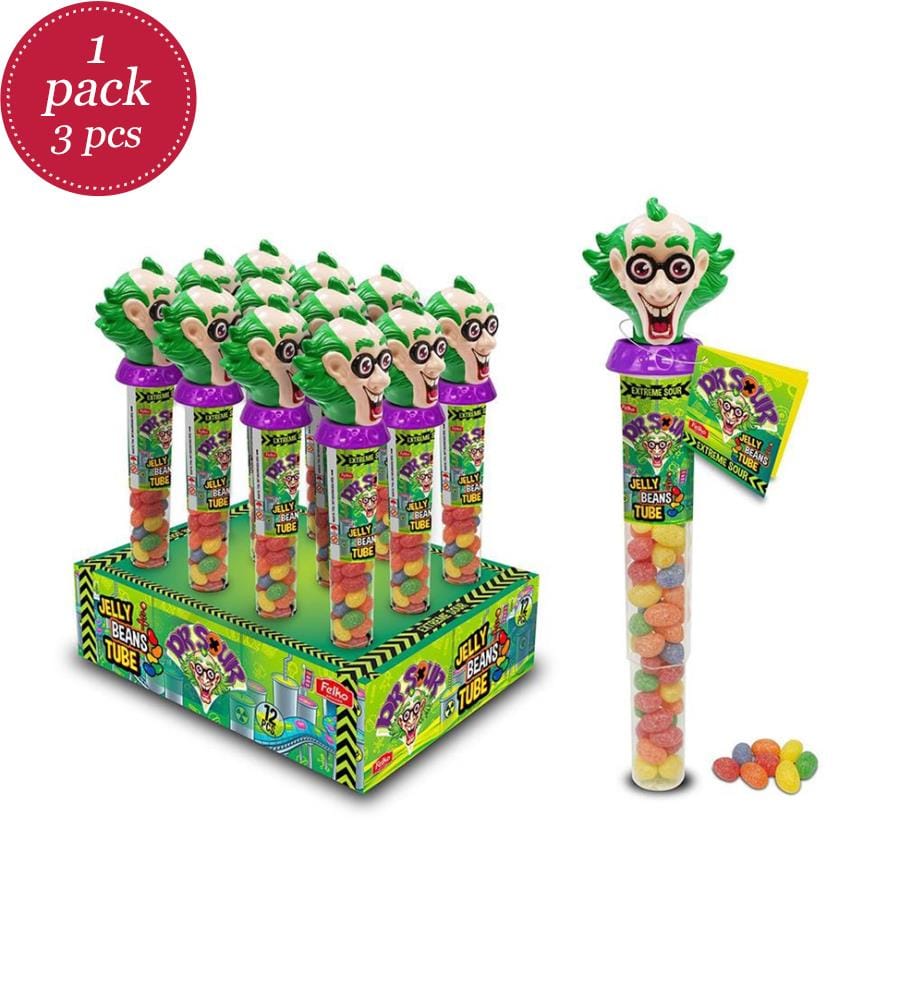 Wine & Gourmet Dr. Sour Jelly Bean Tube - 3 x 48… | DeinDeal