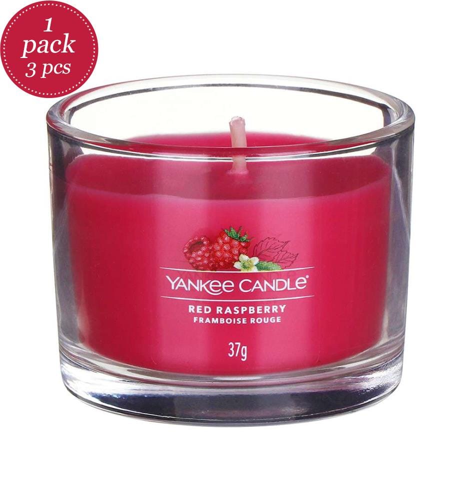 Yankee Candle Set of 3 Red Raspberry Scented Can… | DeinDeal