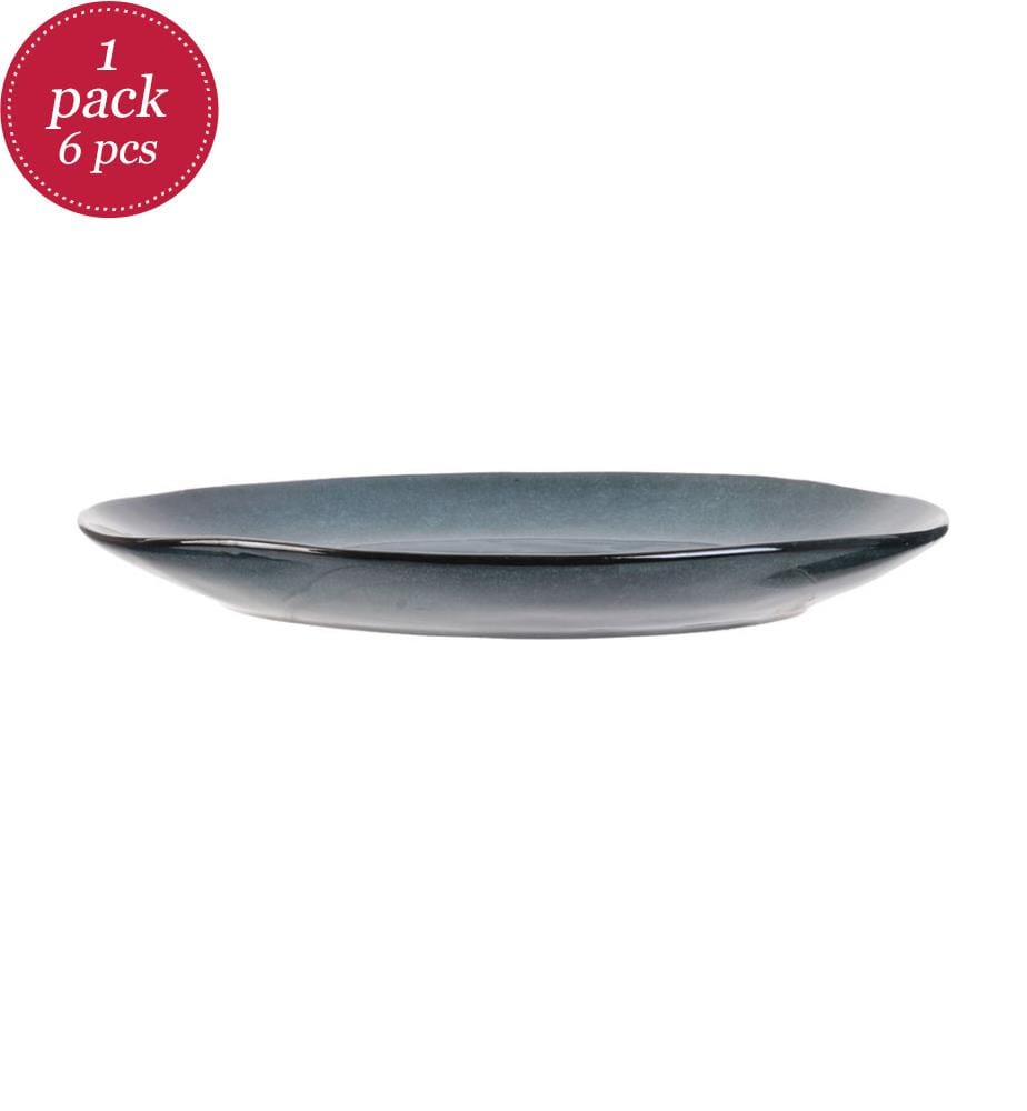Set of 6 Pebble Plates 22 x 18 cm - Blue | DeinDeal