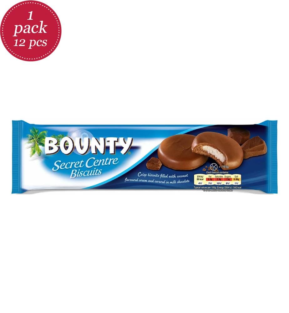 12x Bounty Secret Centre Biscuits - 132g Bounty | DeinDeal