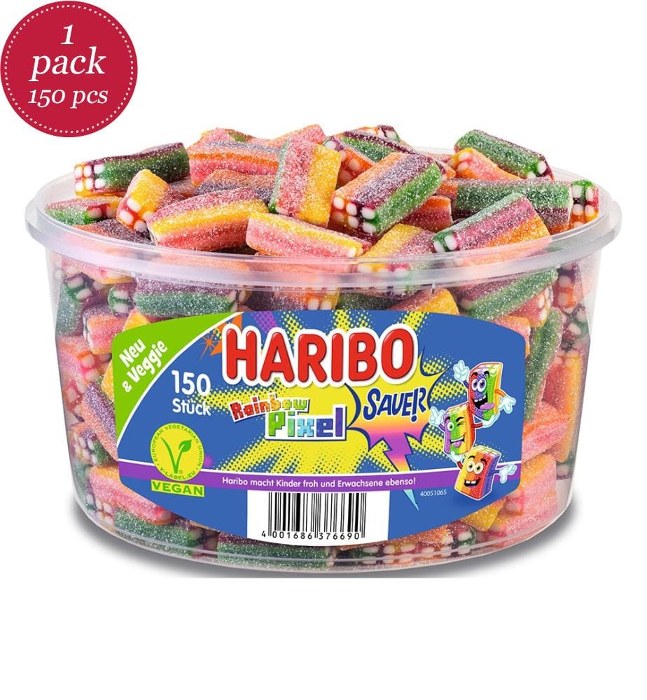 150x barattolo Haribo Veggie Rainbow Pixel sour … | DeinDeal