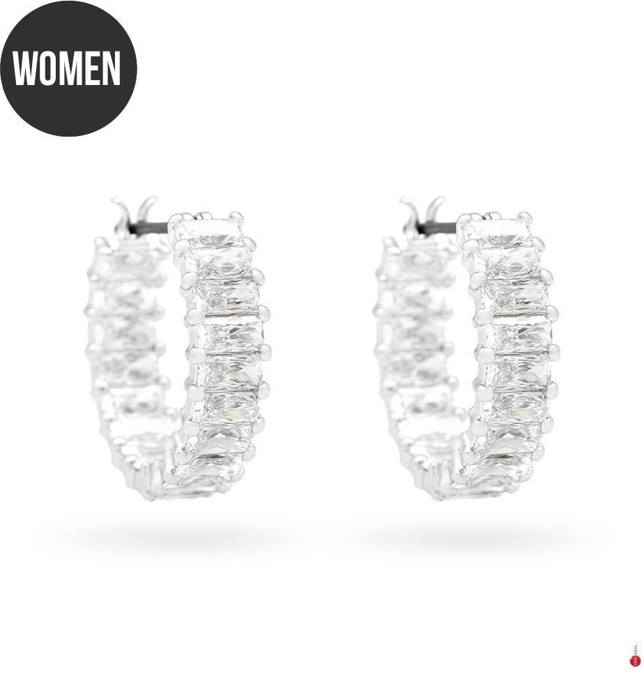Swarovski Matrix Creolen-Ohrringe - Weiss | DeinDeal