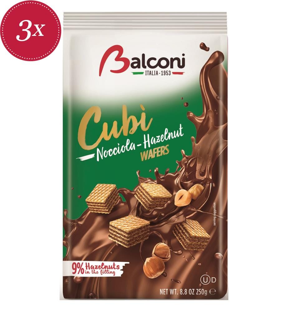 Balconi 3x Balconi Waffle Hazelnut - 250g | DeinDeal