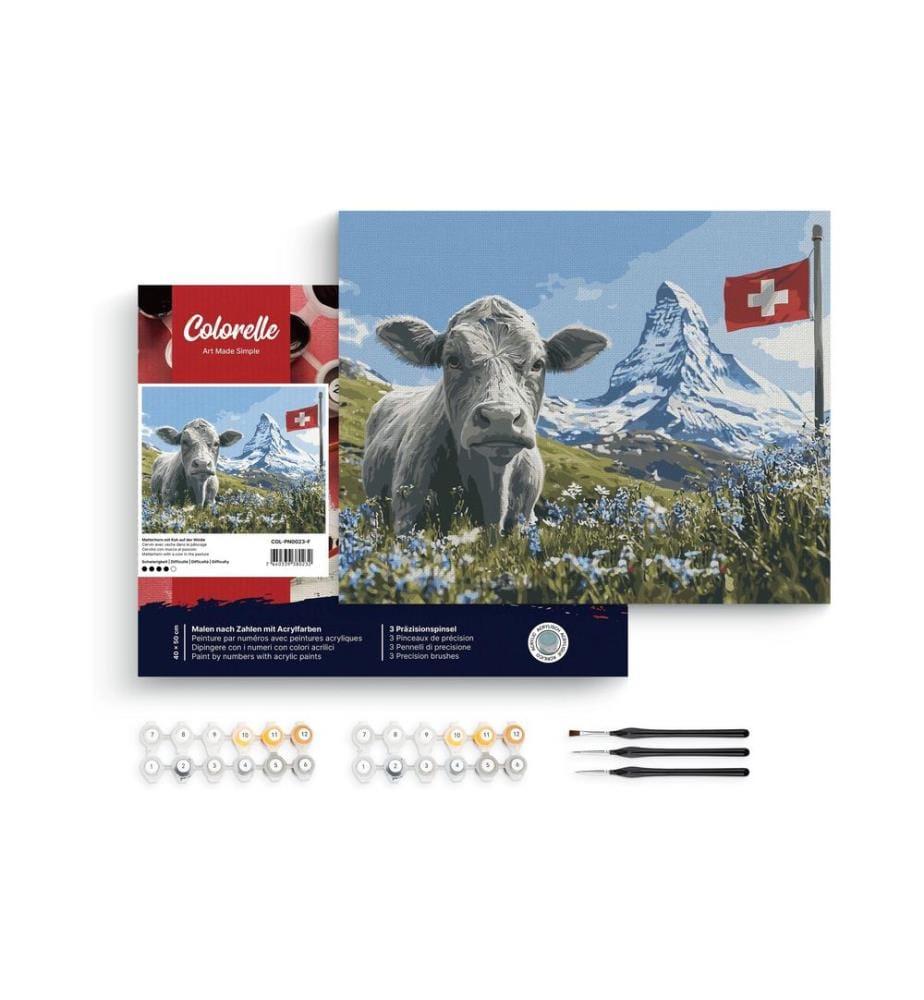 Colorelle - Malen nach Zahlen Matterhorn mit Kuh… | DeinDeal