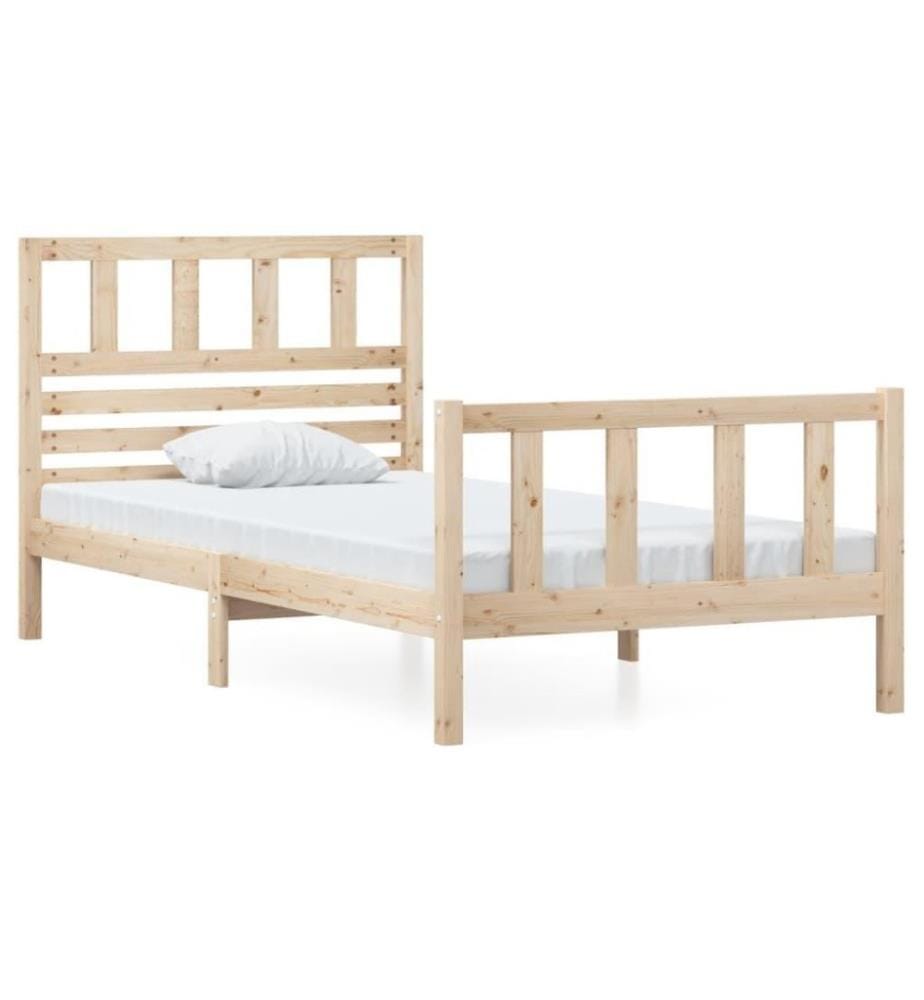 Cadre de lit Bois solide 90x200 cm Vidaxl | DeinDeal