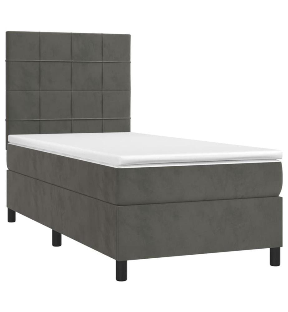 Vidaxl Boxspringbett mit Matratze & LED Dunkelgr… | DeinDeal