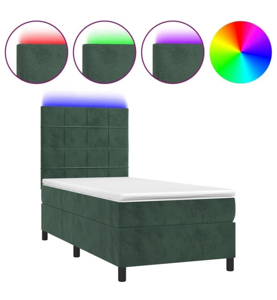 Vidaxl Boxspringbett mit Matratze & LED Dunkelgr… | DeinDeal
