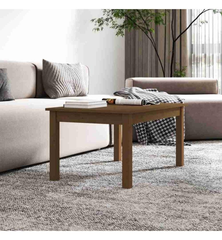 Table basse Marron miel 80x50x40 cm Bois massif … | DeinDeal