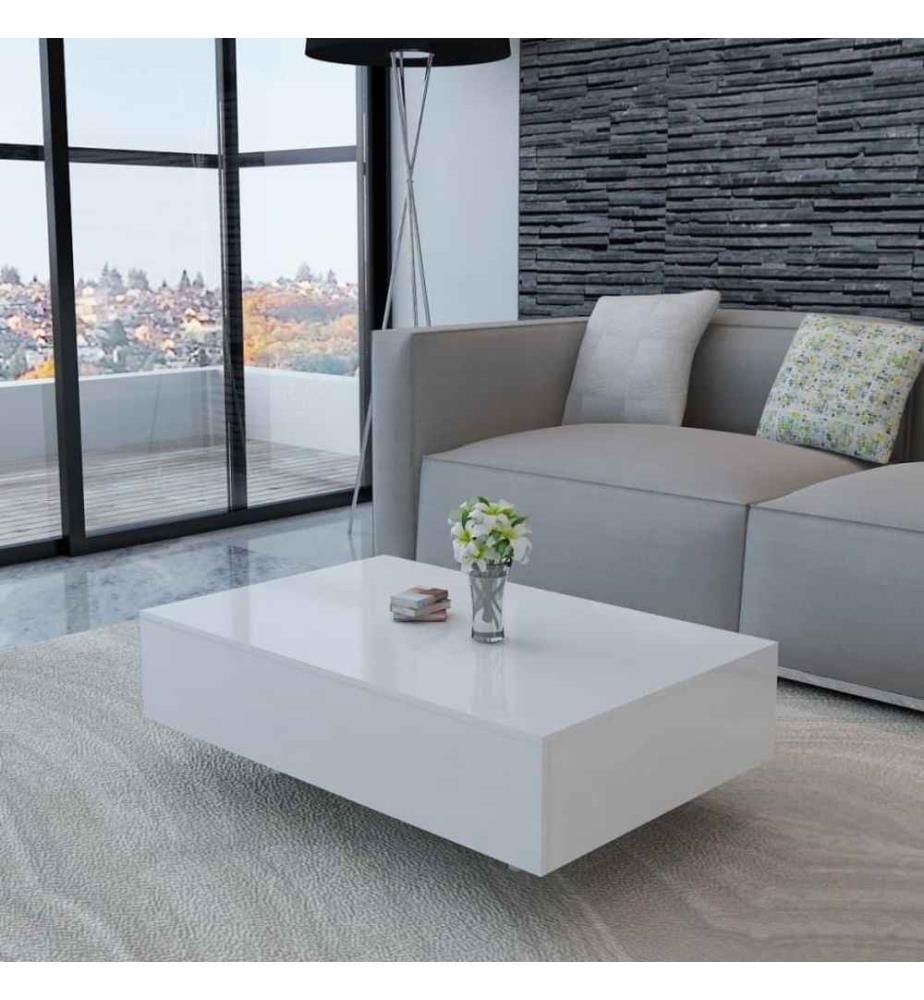 Table basse Haute brillance Blanche Vidaxl | DeinDeal