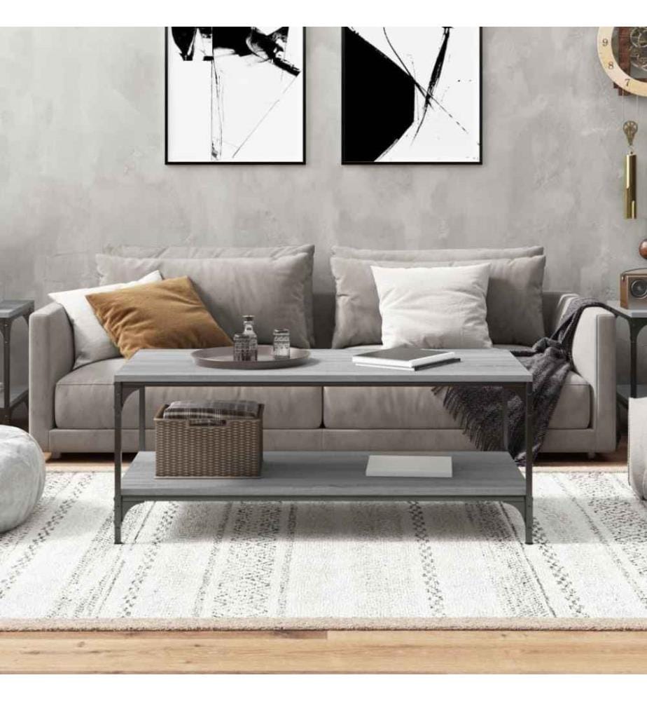 Table basse Sonoma gris 80x50x40 cm Bois d'ingén… | DeinDeal