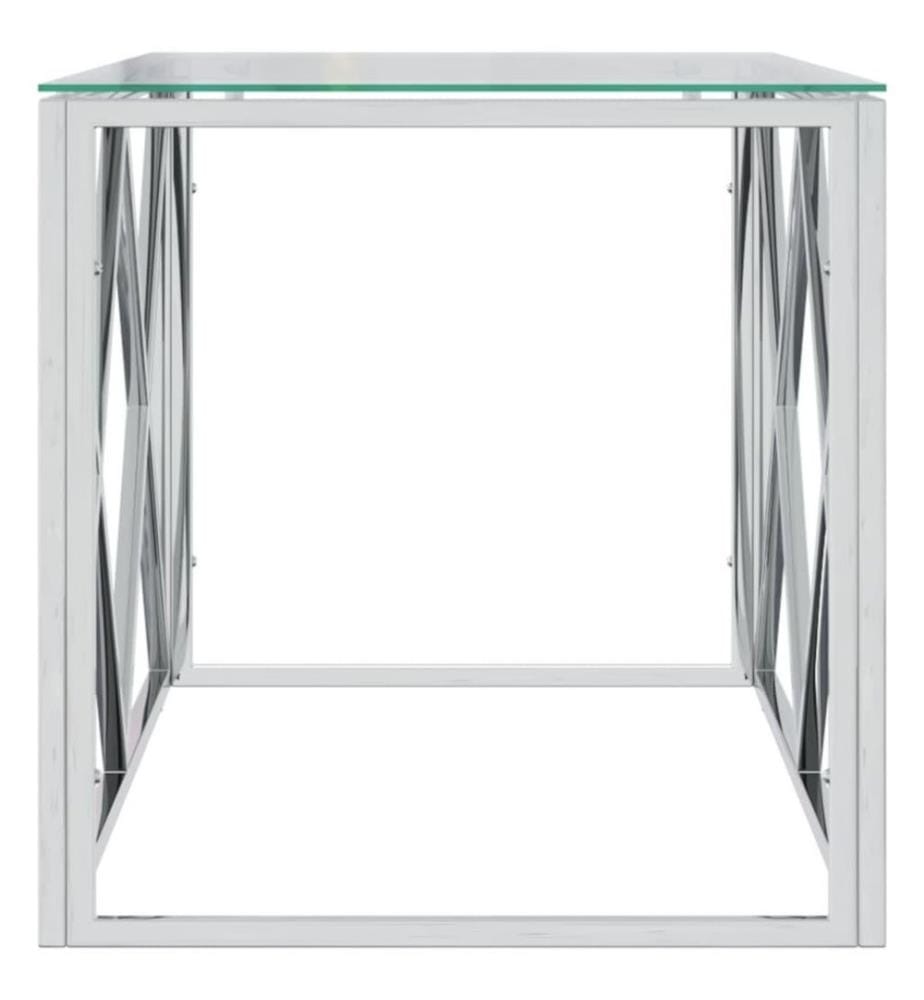 Table basse 110x45x45 cm acier inoxydable et ver… | DeinDeal