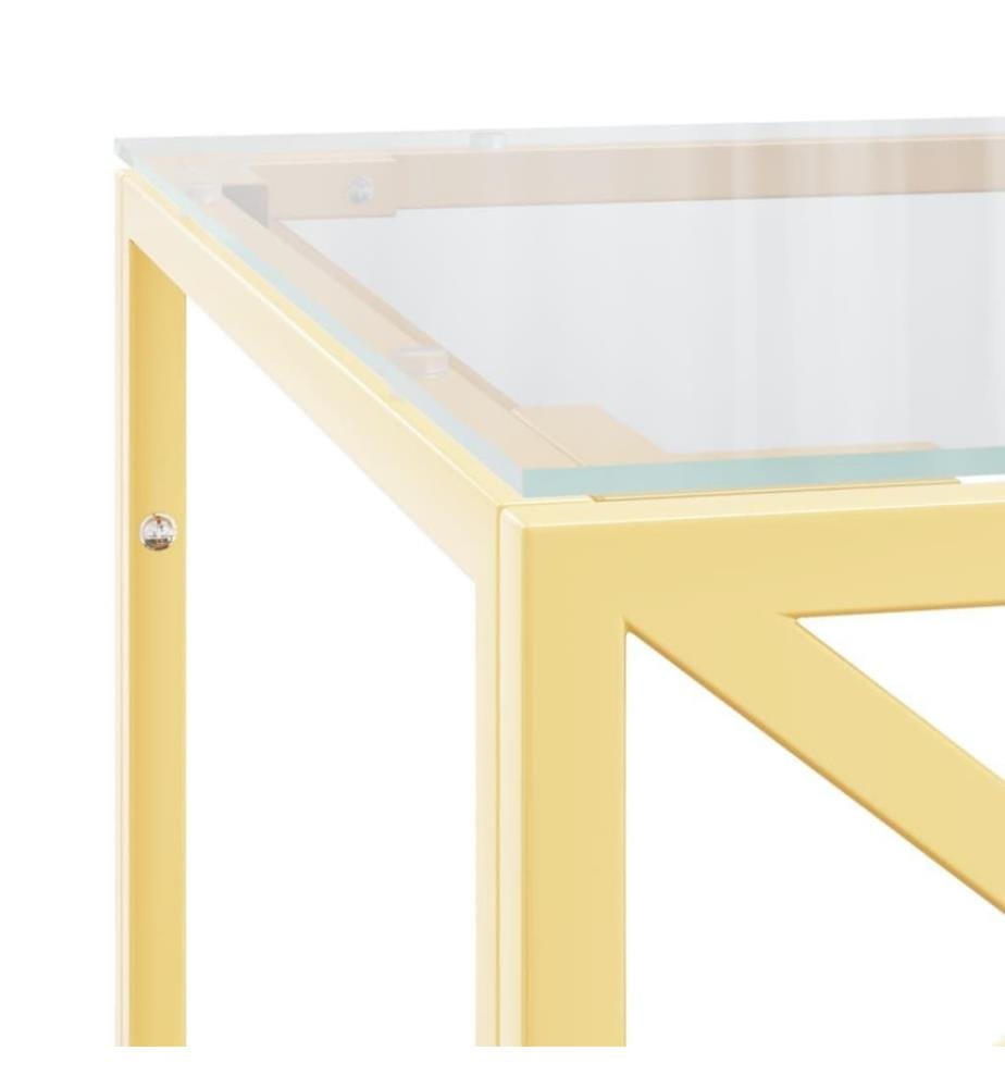 Table basse 110x45x45 cm acier inoxydable et ver… | DeinDeal