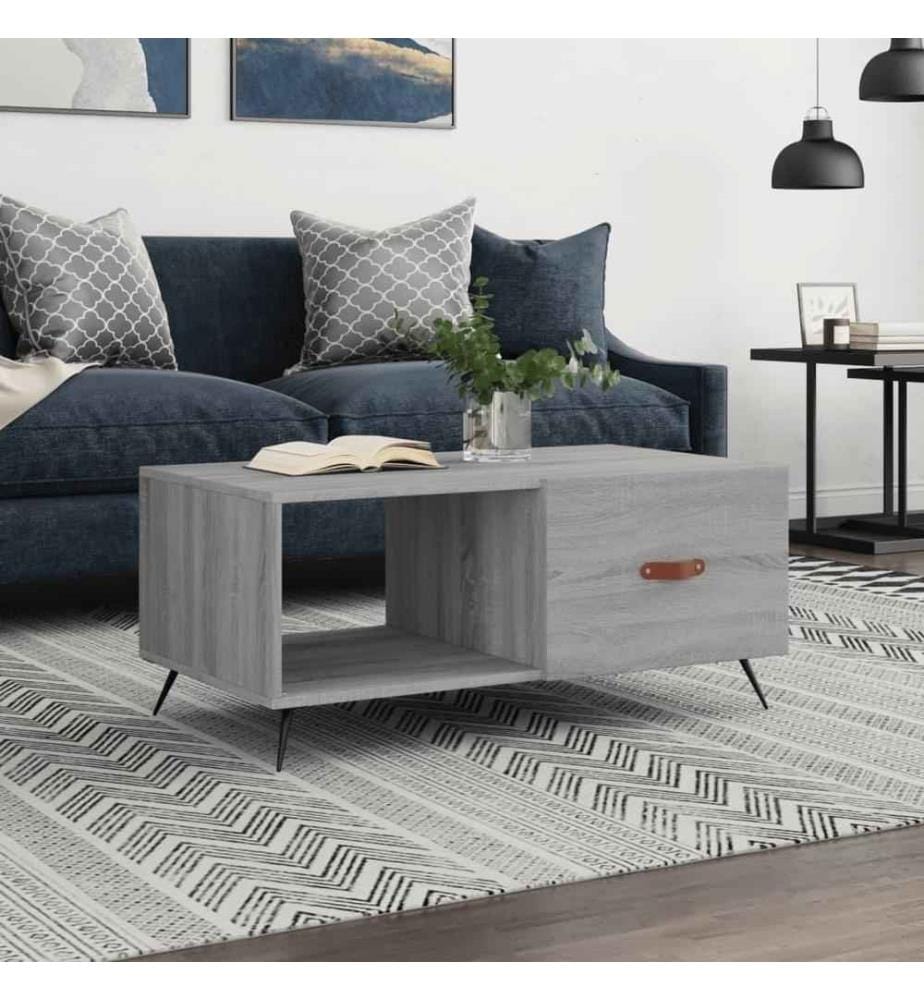 Table basse sonoma gris 90x50x40 cm bois d'ingén… | DeinDeal