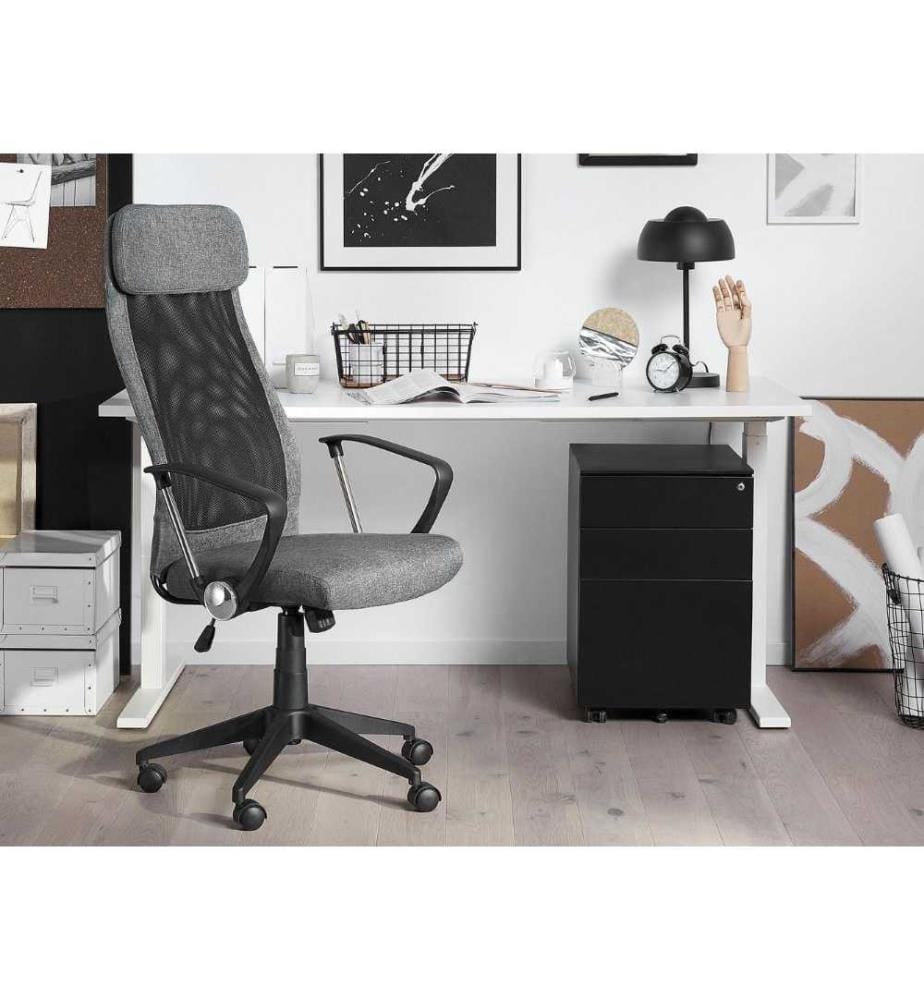 Chaise de Bureau Moderne en Tissu Synthétique Gr… | DeinDeal