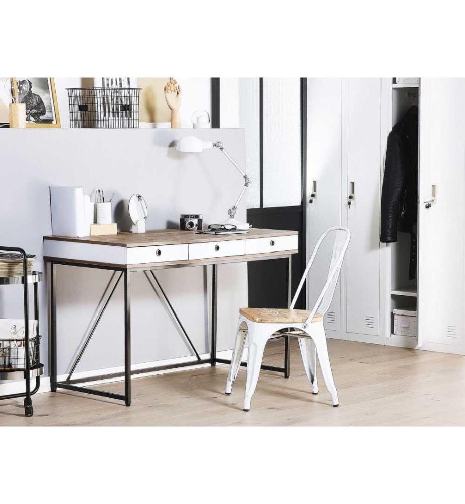 Bureau 120 x 60 cm Effet Bois Clair avec Tiroirs… | DeinDeal