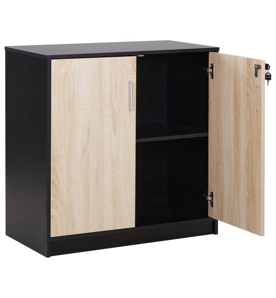 Büroschrank Helles Holz / Schwarz 80 x 80 x 40 c… | DeinDeal