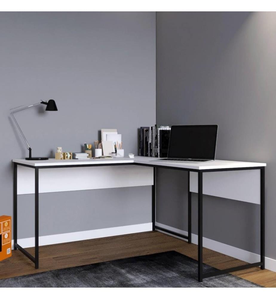 KALUNE DESIGN Study Desk, White, Melamine Coated… | DeinDeal