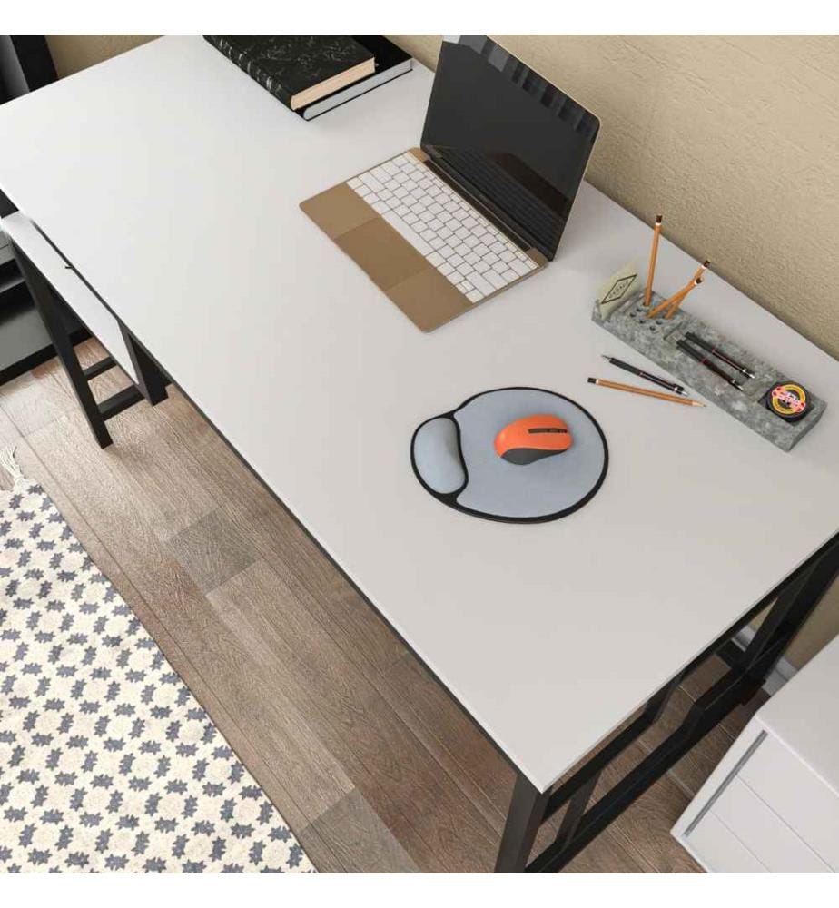 KALUNE DESIGN Study Desk, Black, White, Melamine… | DeinDeal