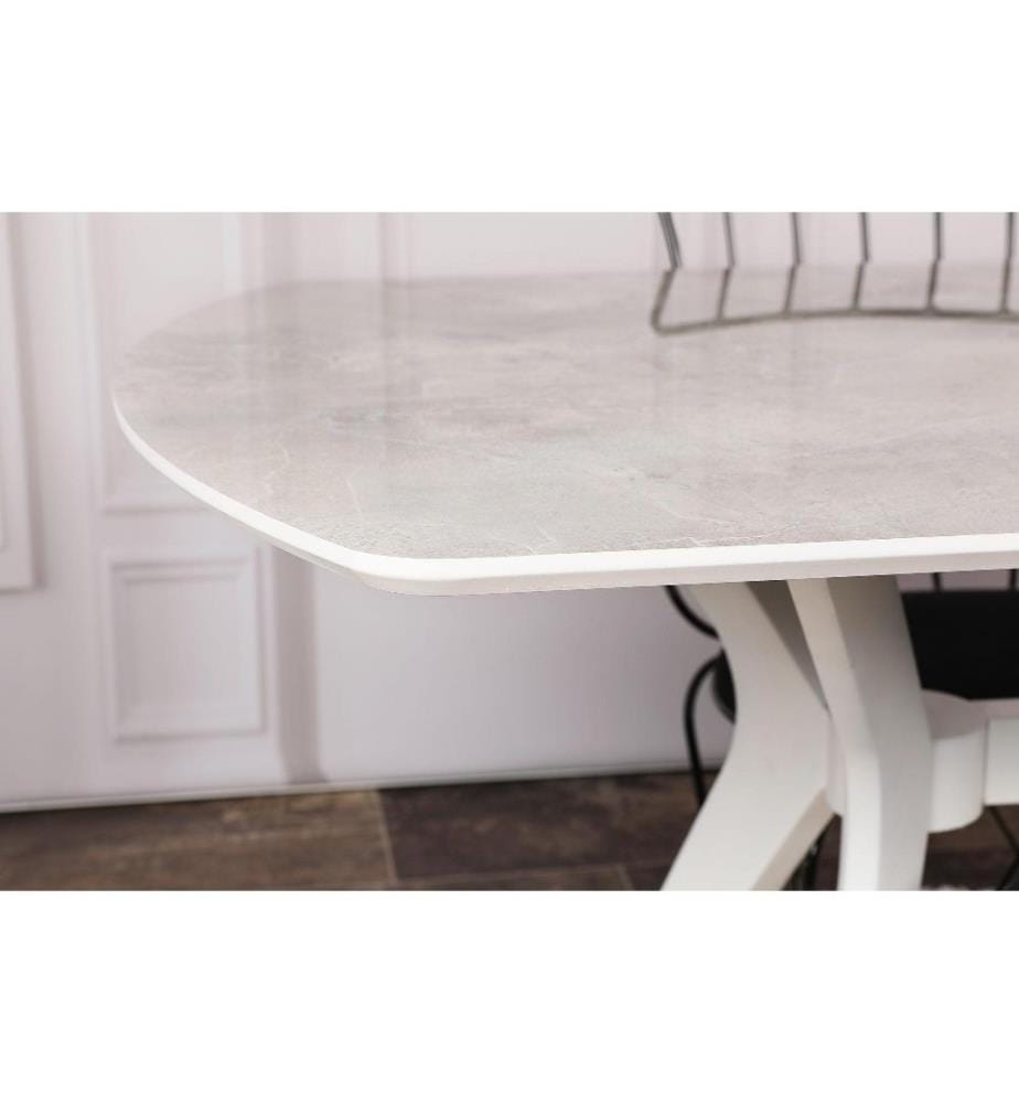 KALUNE DESIGN Dining Table, White, MDF, Plastic … | DeinDeal
