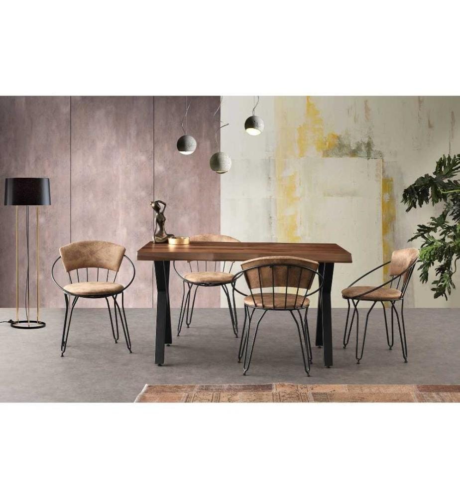 KALUNE DESIGN Dining Table, Black Walnut, MDF Pa… | DeinDeal