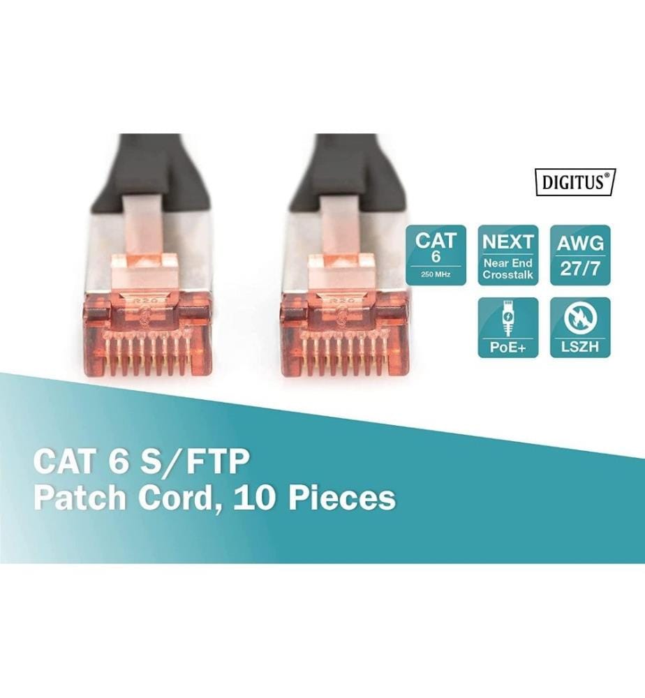 DIGITUS LAN Cable Cat 6-5m - 10 pieces - RJ45 Ne… | DeinDeal