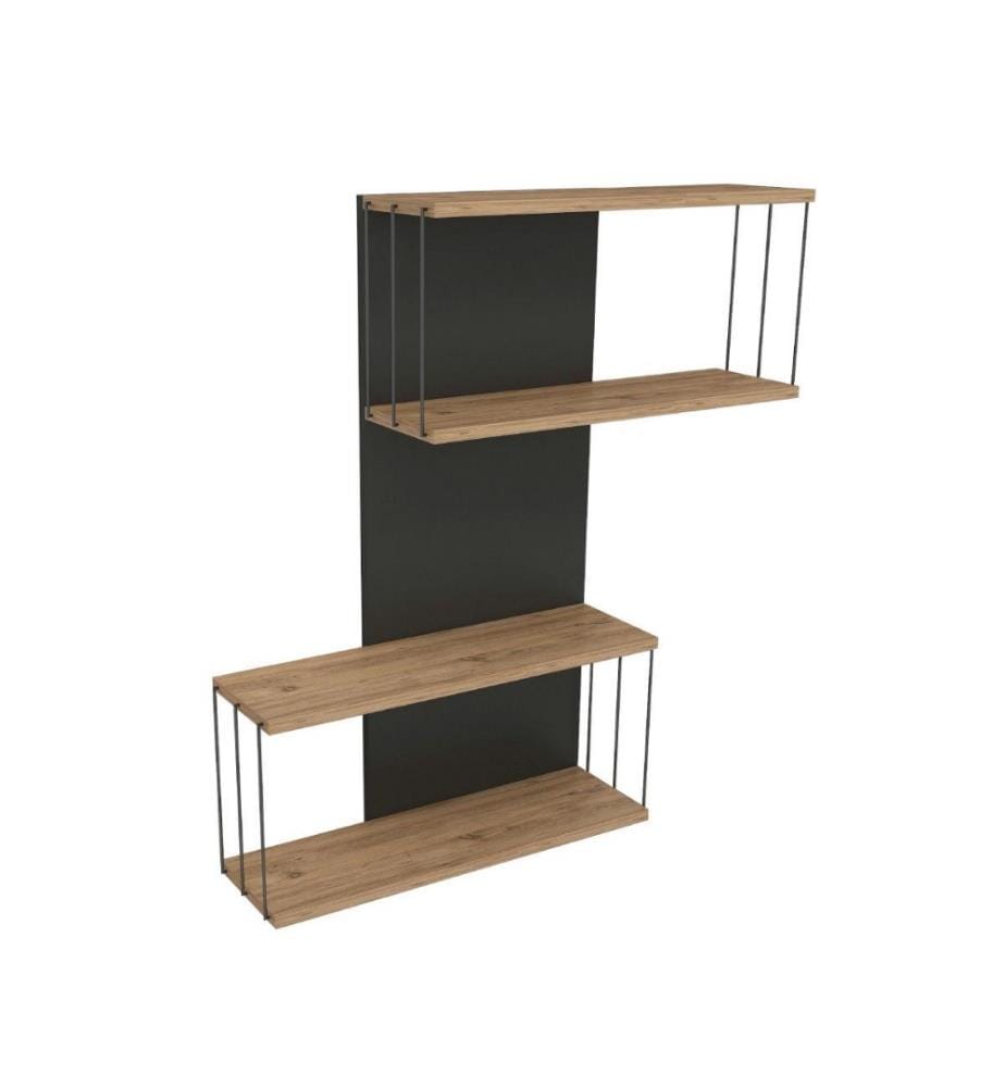 KALUNE DESIGN Wandregal, Anthrazit, Eiche, Melam… | DeinDeal