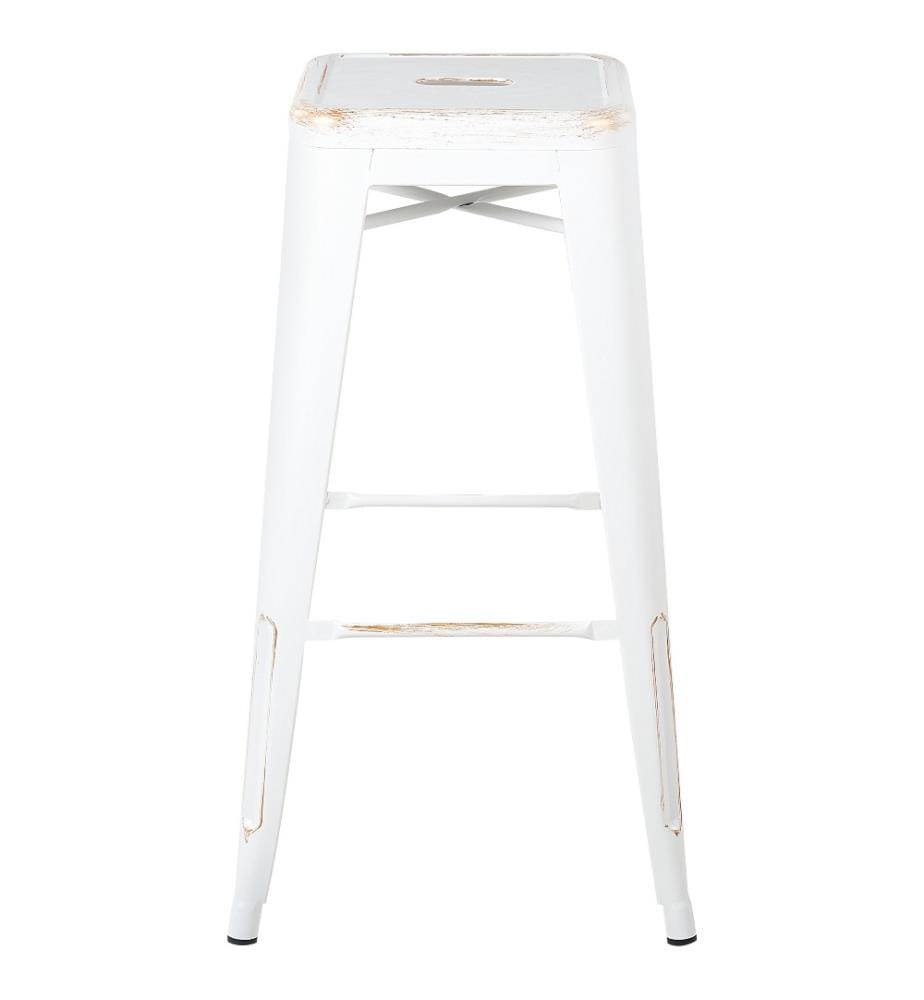 Beliani Barhocker 2er Set Weiss und Gold Metall … | DeinDeal