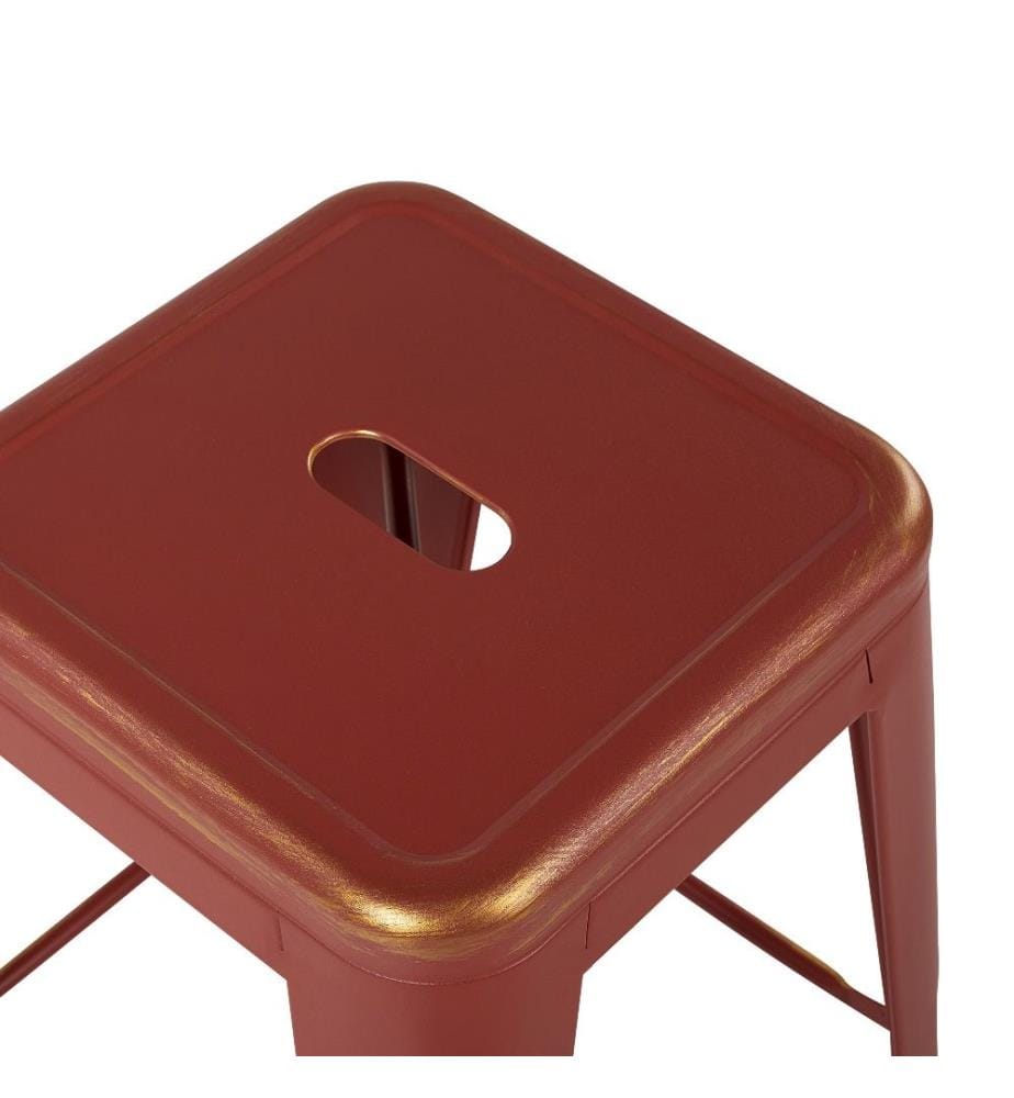 Beliani Barhocker 2er Set Rot und Gold Metall 76… | DeinDeal