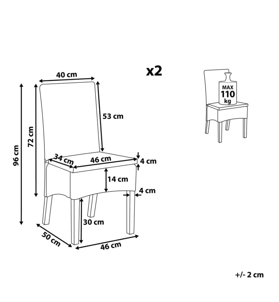 Lot de 2 Chaises de Salle à Manger en Rotin et B… | DeinDeal