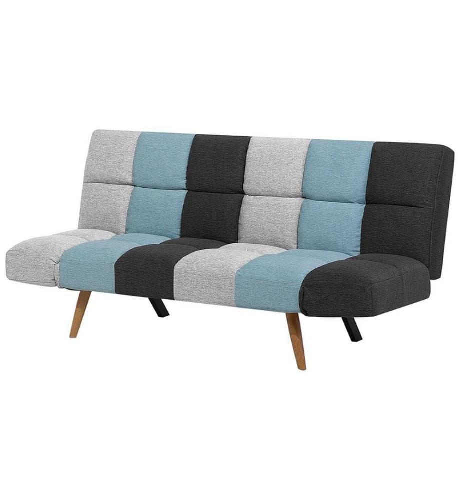 Canapé Clic-Clac 3 Places en Tissu Gris et Bleu … | DeinDeal