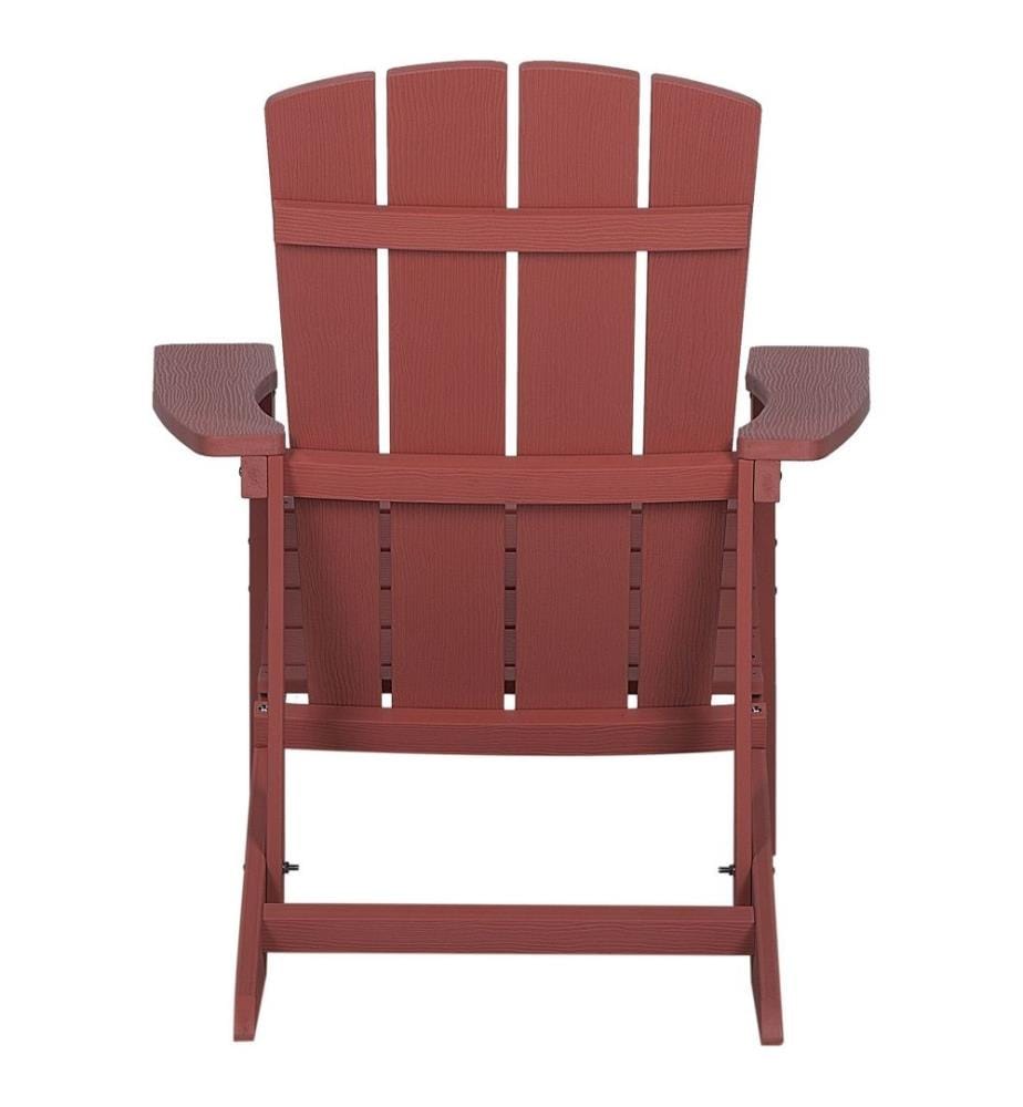 Chaise Basse Fauteuil de Jardin Effet Bois Rouge… | DeinDeal