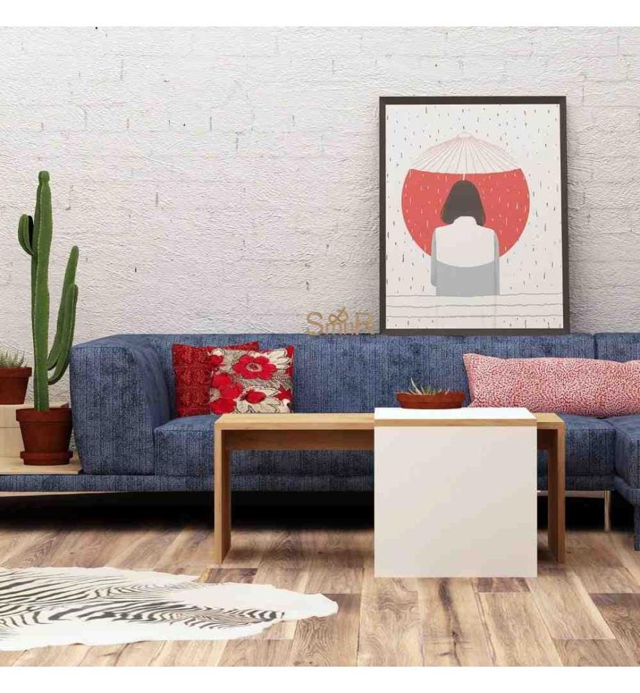 KALUNE DESIGN Couchtisch, Eiche, Weiss, Melaminb… | DeinDeal