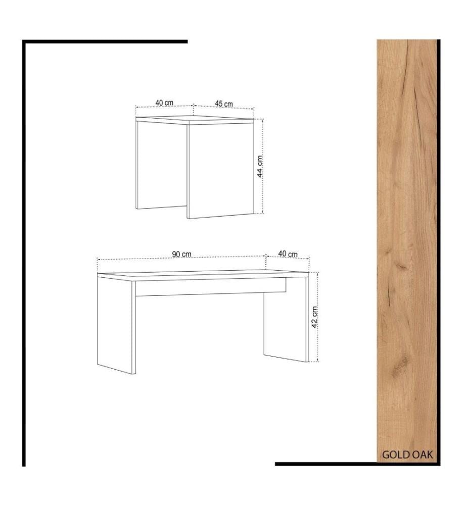 KALUNE DESIGN Couchtisch, Eiche, Weiss, Melaminb… | DeinDeal