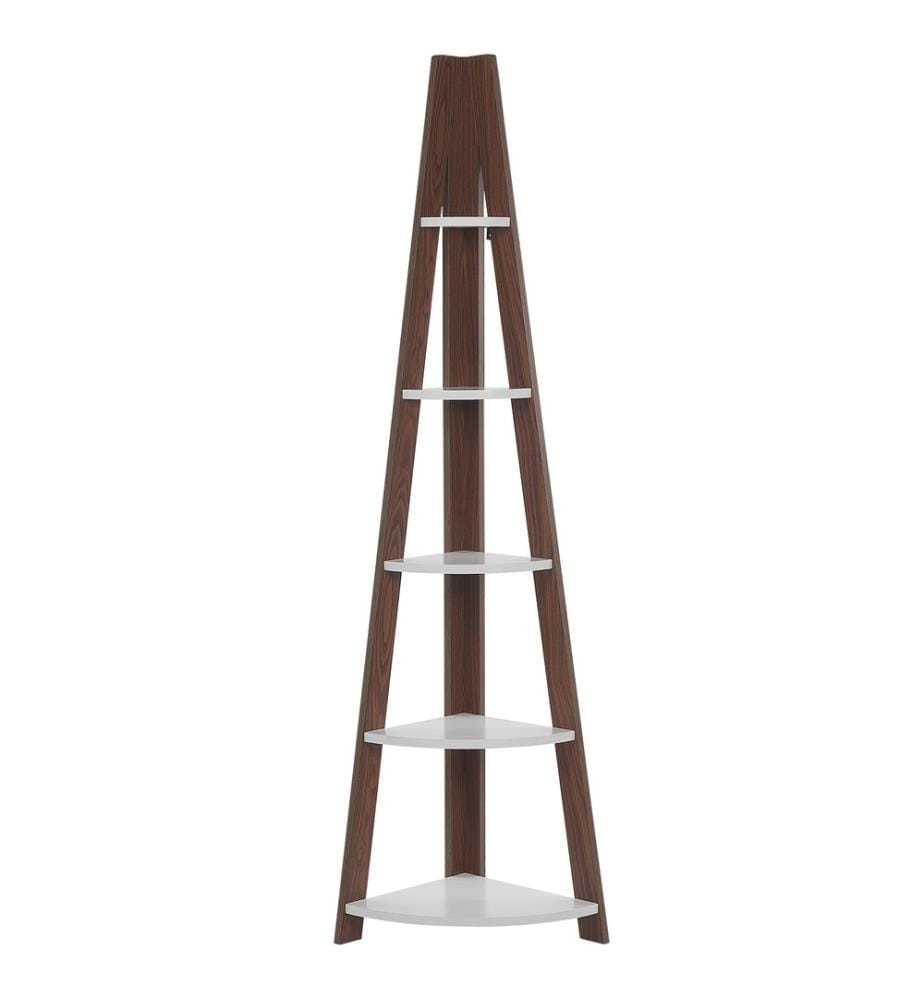 Bücherregal Dunkler Holzfarbton Weiss MDF Platte… | DeinDeal