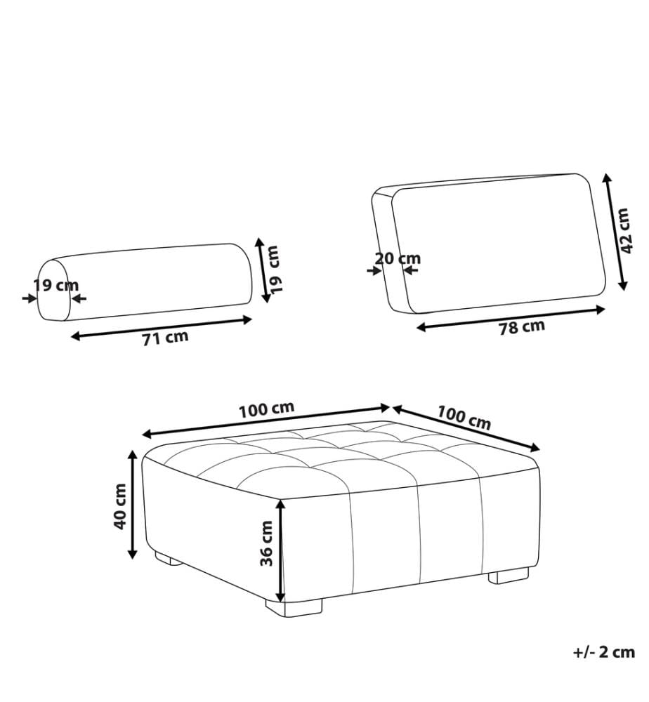 Section de Canapé Capitonné 1 Place En Tissu Pol… | DeinDeal