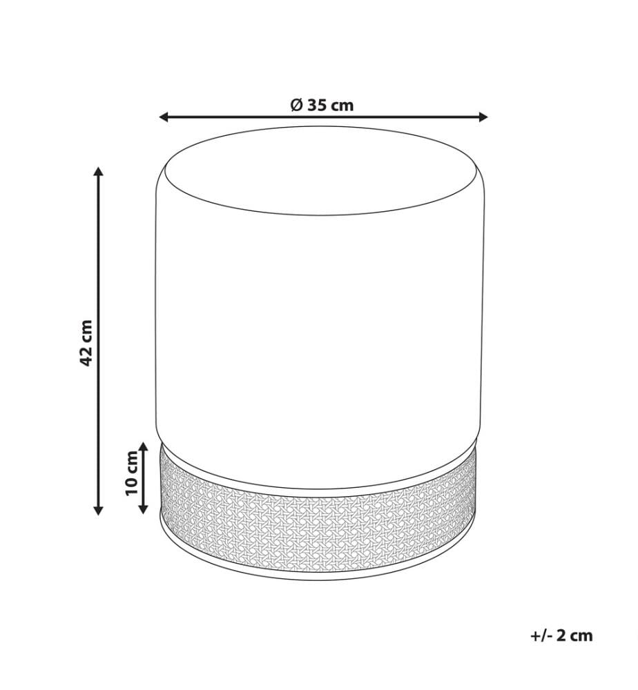 Pouf Rosa Samt ? 35 cm mit Wiener-Geflecht Rund … | DeinDeal