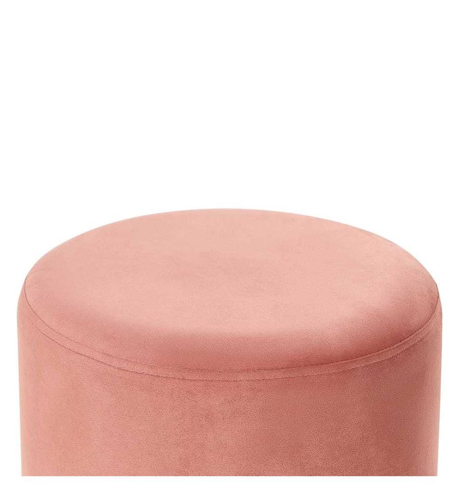 Pouf Rosa Samt ? 35 cm mit Wiener-Geflecht Rund … | DeinDeal