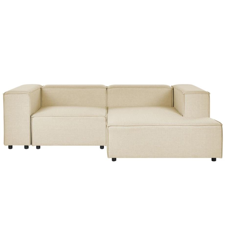 Ecksofa Beige Leinen L-förmig 2-Sitzer Modulsofa… | DeinDeal