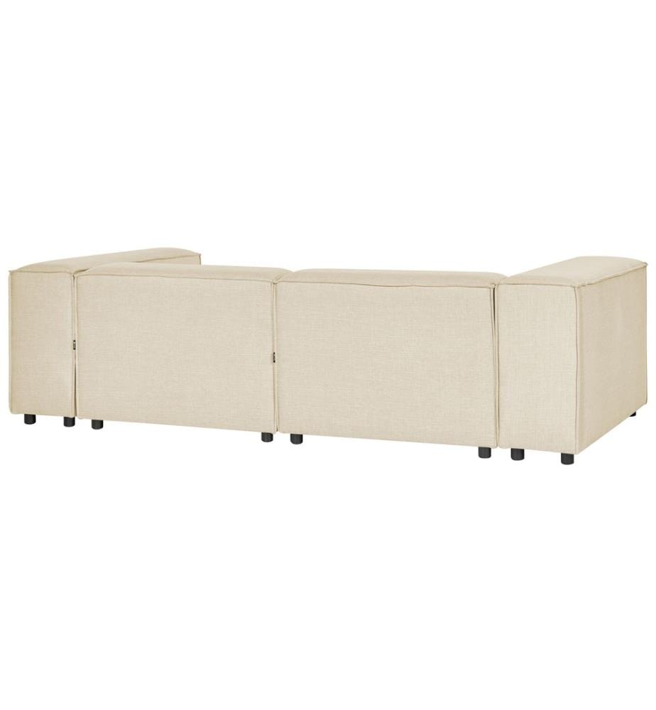 Ecksofa Beige Leinen L-förmig 2-Sitzer Modulsofa… | DeinDeal