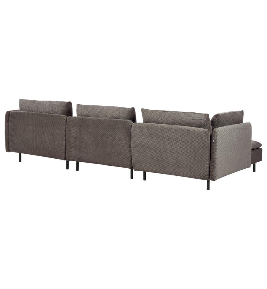 3-Sitzer Ecksofa Dunkelbraun Stoffbezug Cord Mod… | DeinDeal