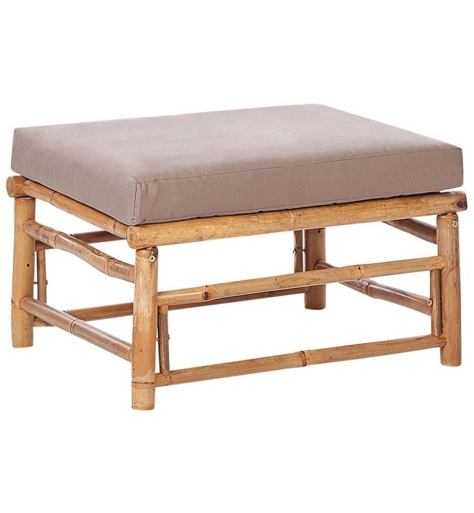 Ottomane Hellbraun und Taupe Bambusholz mit Aufl… | DeinDeal