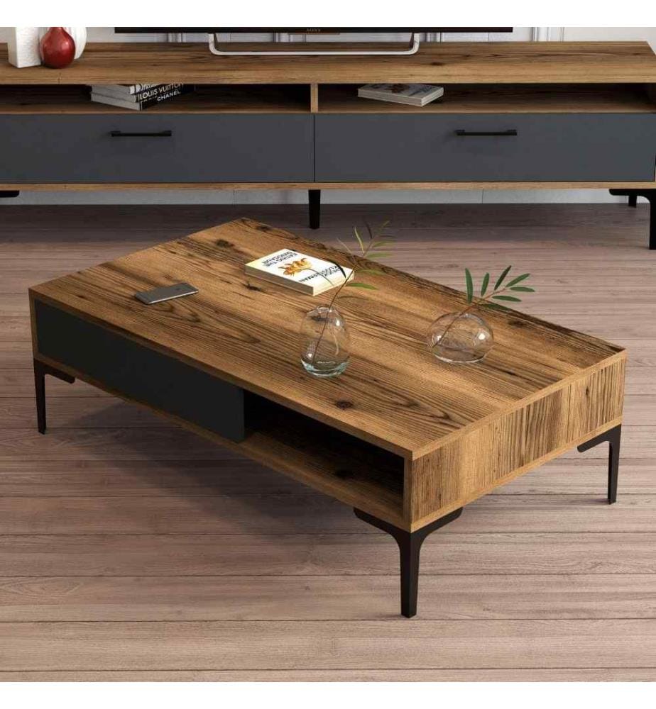 KALUNE DESIGN Couchtisch, Nussbaum, Anthrazit, M… | DeinDeal