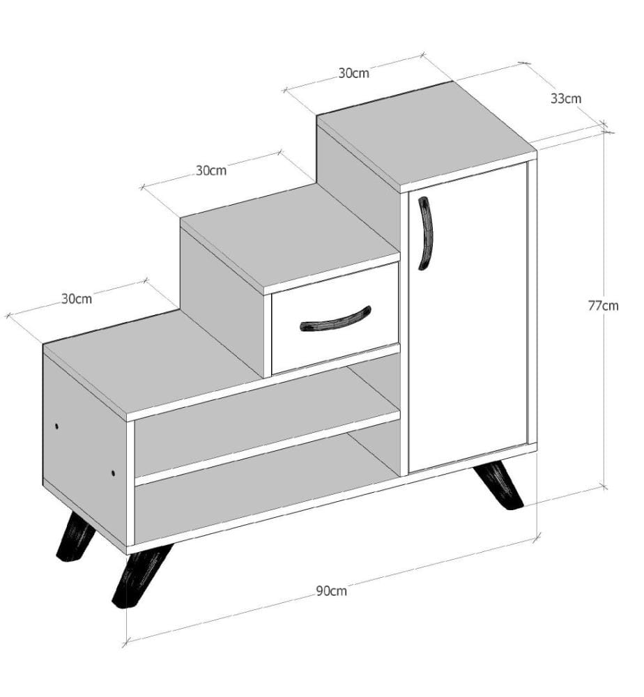 KALUNE DESIGN Shoe Cabinet, Atlantic Pine, White… | DeinDeal