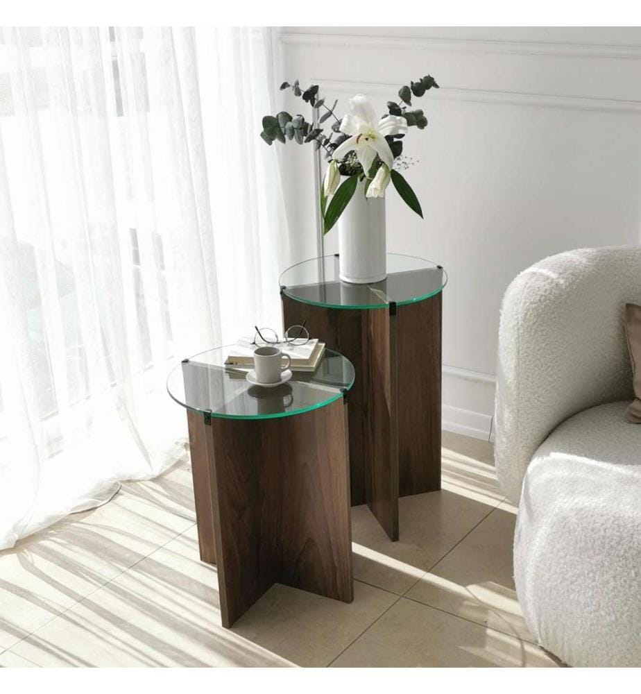 KALUNE DESIGN Nesting-Tisch, 2 Stück, Nussbaum, … | DeinDeal
