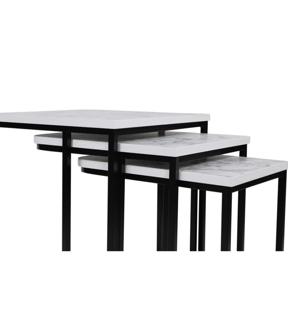 KALUNE DESIGN Nesting-Tisch, 3-teilig, weiss, sc… | DeinDeal