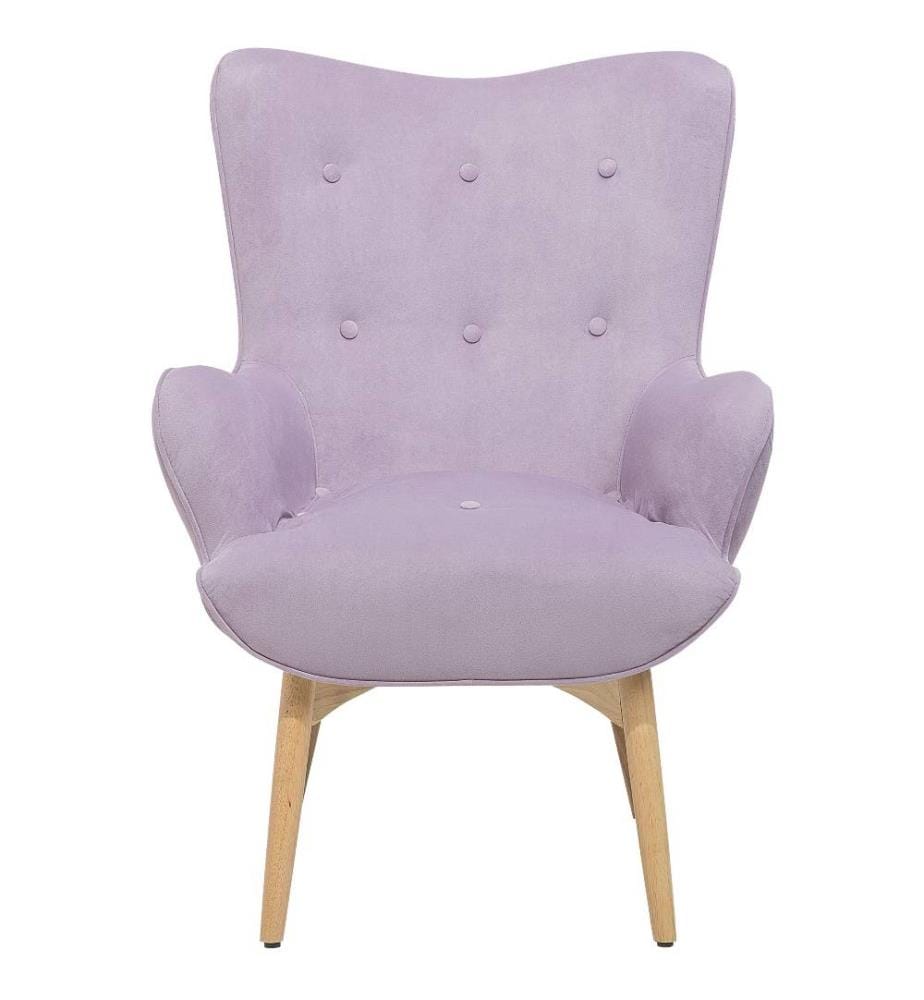 Ohrensessel mit Hocker Rosa Samtstoff Gummibaumh… | DeinDeal